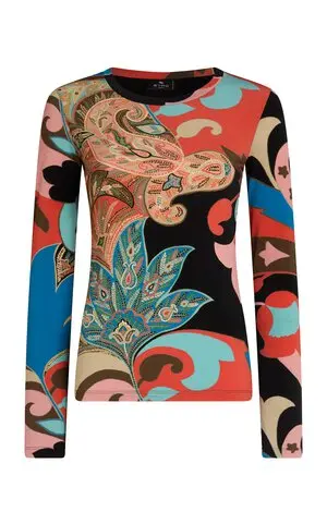Etro Printed Jersey Top - Multi