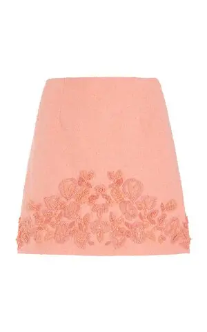 Carolina Herrera Embroidered Mini Skirt