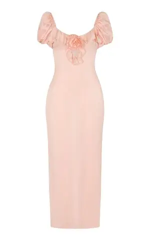 DE LA VALI Eden Ruffled Maxi Dress - Pink