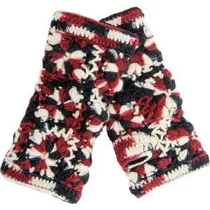 NIRVANNA DESIGNS Crochet Handwarmers - Burgundy Multi