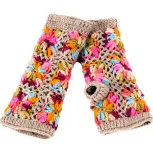 NIRVANNA DESIGNS Crochet Handwarmers - Grey Multi