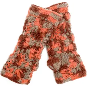 NIRVANNA DESIGNS Crochet Handwarmers - Rust Multi