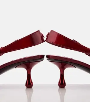 JIMMY CHOO Amel 50 Patent Leather Slingback Pumps - Red