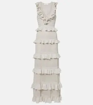 Zimmermann Crush Frilled Knitted Maxi Dress