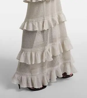 Zimmermann Crush Frilled Knitted Maxi Dress