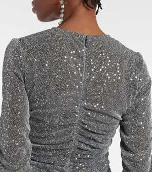 Dolce & Gabbana Sequined Ruched Midi Dress