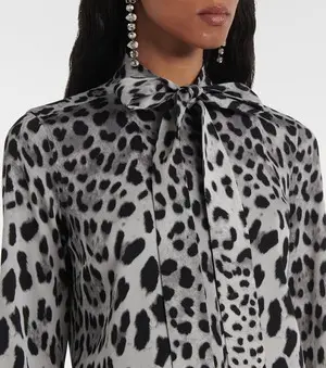 Dolce & Gabbana Leopard-print Silk Blend Blouse