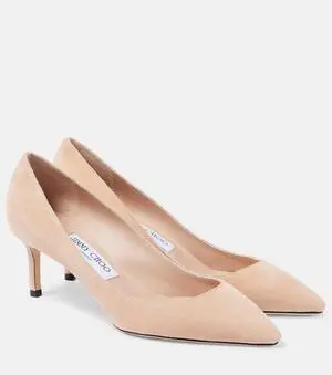 JIMMY CHOO Romy 60 Suede Pumps - Beige