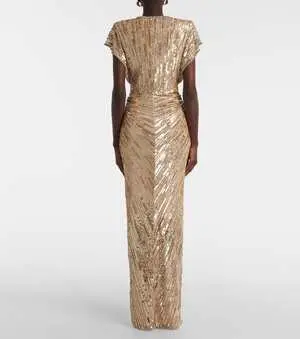 Jenny Packham Zola Sequined Tulle Gown - Gold