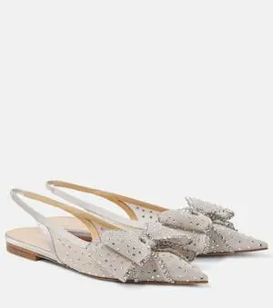 Mach & Mach Cadeau Embellished Ballet Flats - Grey
