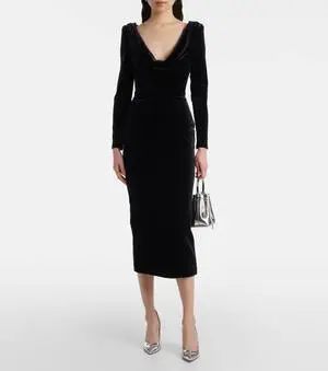 Alex Perry Velvet Corset Dress - Black