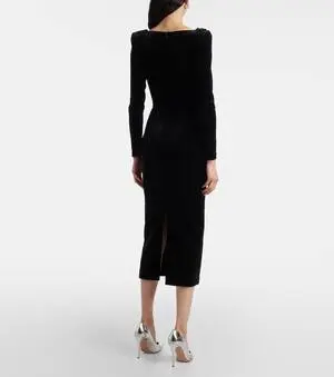 Alex Perry Velvet Corset Dress - Black