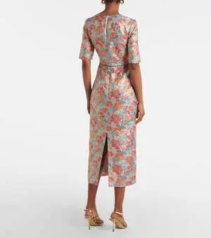 MARKARIAN Metallic Brocade Cocktail Dress