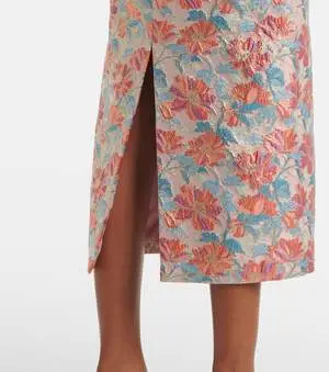 MARKARIAN Metallic Brocade Cocktail Dress