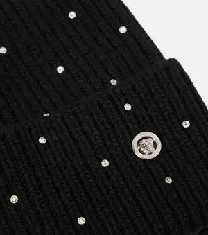 Versace Embellished Wool Beanie