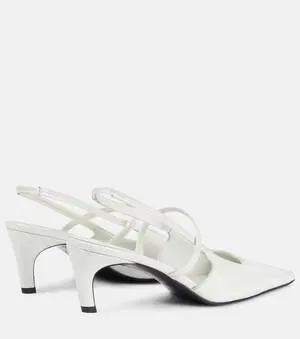 TOTEME Sharp 50 Patent Leather Slingback Pumps - White