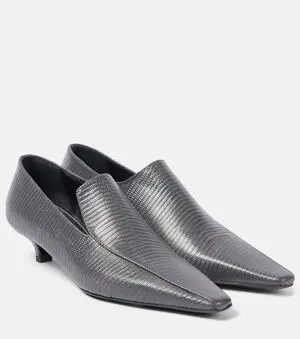 TOTEME Embossed Leather Pumps - Grey