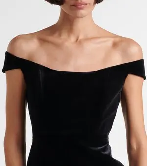 Alex Perry Off-shoulder Velvet Bustier Dress