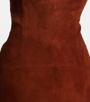 Stouls Monica Strapless Suede Midi Dress