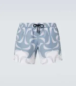 Commas Mantra Printed Swim Trunks - Blue
