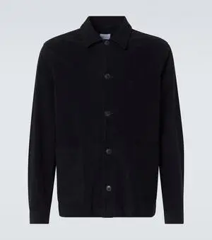 Sunspel Cotton Moleskin Overshirt - Blue