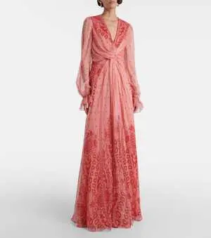 Etro Printed Silk Gown - Pink