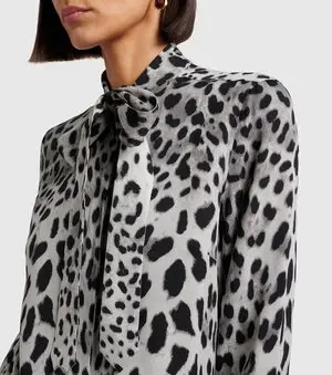 Dolce & Gabbana Leopard-print Silk-blend Blouse