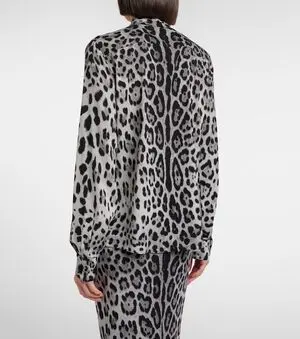 Dolce & Gabbana Leopard-print Silk-blend Blouse