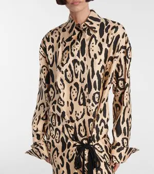 Sportmax Astoria Printed Silk Twill Gown