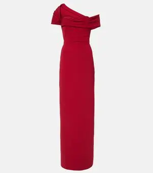 Carolina Herrera Draped Off-the-shoulder Crêpe Gown - Red