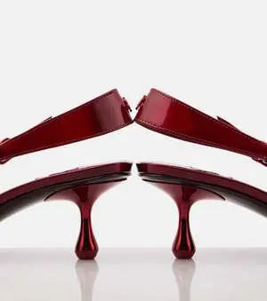 JIMMY CHOO Amel 50 Patent Leather Slingback Pumps - Red