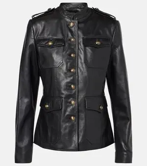 NILI LOTAN Geraldine Leather Jacket - Black