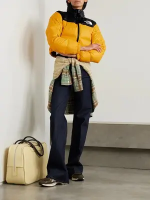 The North Face Nuptse Two-tone Cropped Quilted Down Jacket