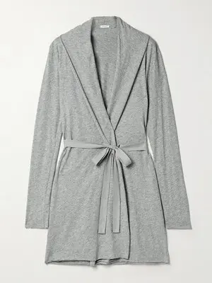 Skin Organic Pima Cotton-jersey Robe - Gray