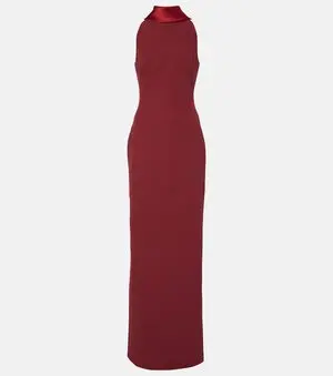 Safiyaa Holliana Satin-trimmed Gown - Red