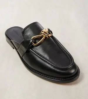 Bottega Veneta Astaire Knot Leather Mules - Black