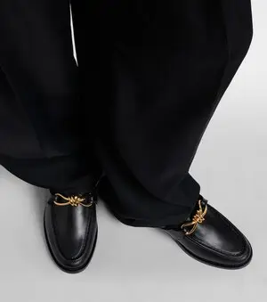 Bottega Veneta Astaire Knot Leather Mules - Black