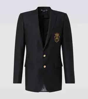 Dolce & Gabbana Patch-appliqué Wool And Silk Blazer