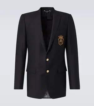 Dolce & Gabbana Patch-appliqué Wool And Silk Blazer