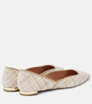 AQUAZZURA Maia Tweed Ballet Flats - Brown