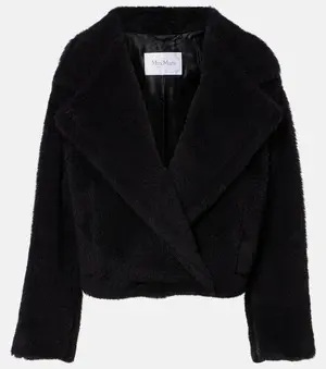 Max Mara Oggeri Alpaca, Wool, And Silk Teddy Coat - Black