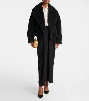 Max Mara Oggeri Alpaca, Wool, And Silk Teddy Coat - Black