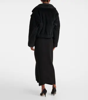 Max Mara Oggeri Alpaca, Wool, And Silk Teddy Coat - Black