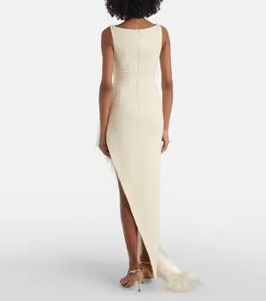 David Koma Fringed Asymmetric Gown