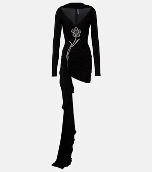 David Koma Embellished Draped Minidress - Black