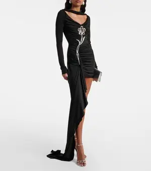 David Koma Embellished Draped Minidress