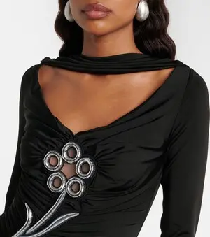 David Koma Embellished Draped Minidress