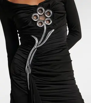 David Koma Embellished Draped Minidress