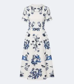 Erdem Floral Cotton-blend Faille Midi Dress - Multicoloured