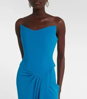Alex Perry Draped Crêpe Corset Gown
